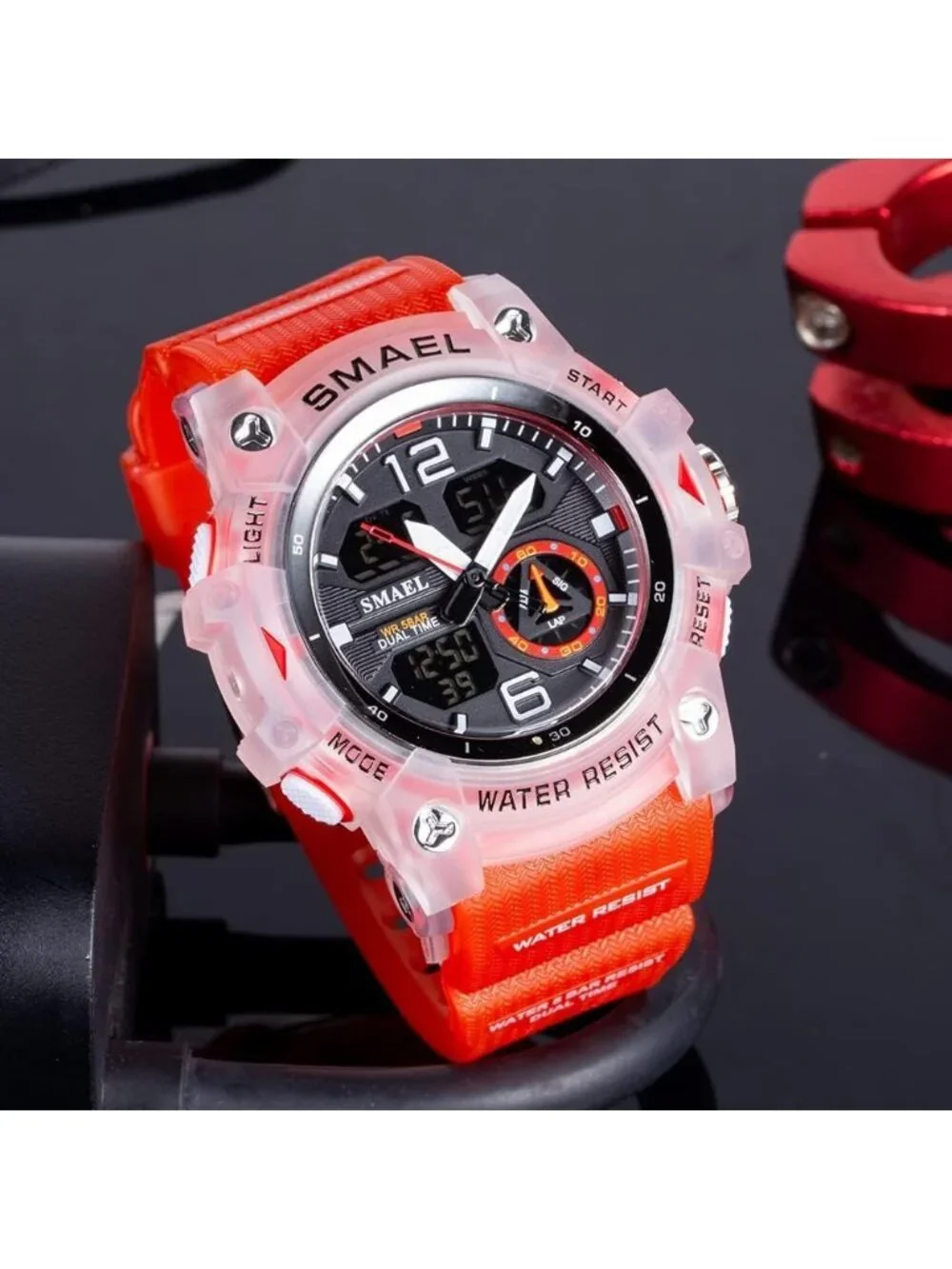 Accessories | Mens Orange Analog Quartz Sshock Waterproof Outdoor ...